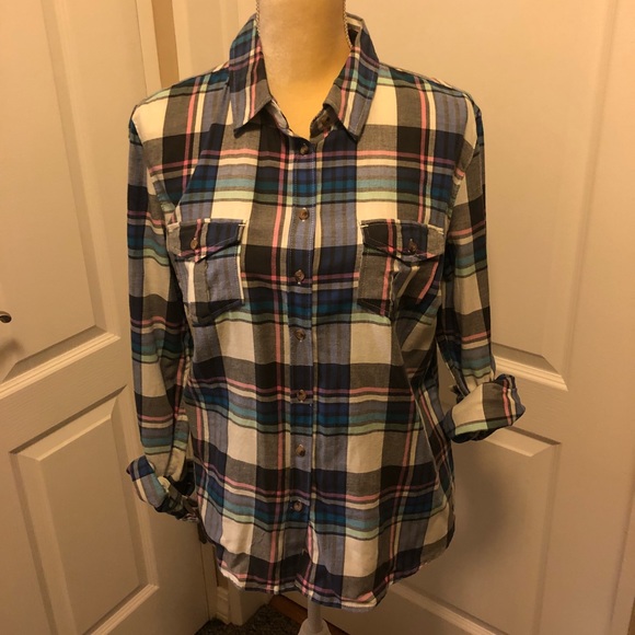 Aeropostale | Tops | Multicolor Plaid Flannel | Poshmark